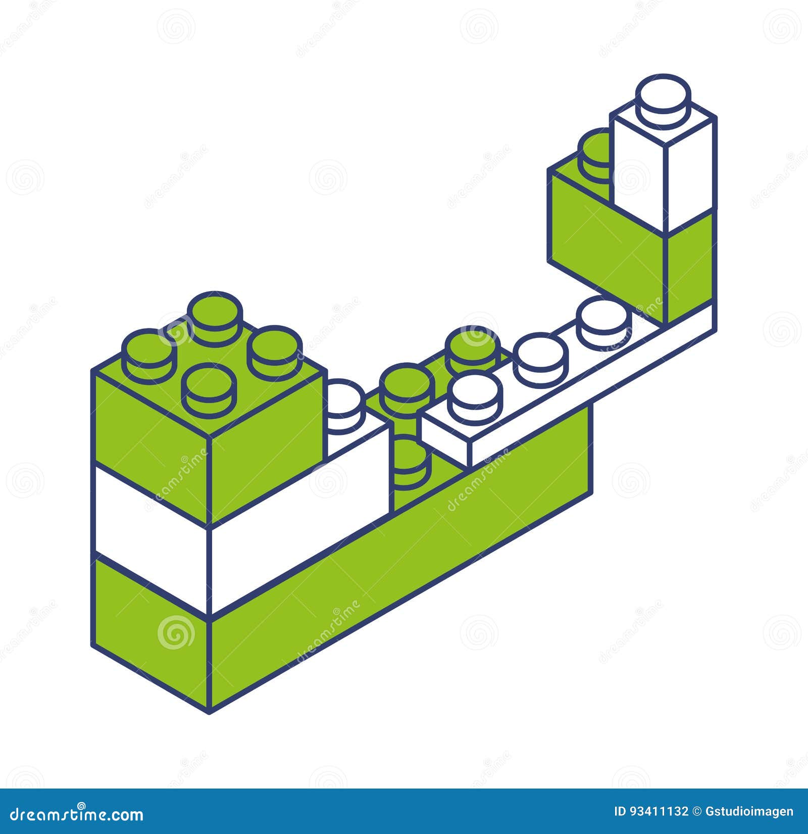 Toy building block bricks stock vector. Illustration of blue - 93411132