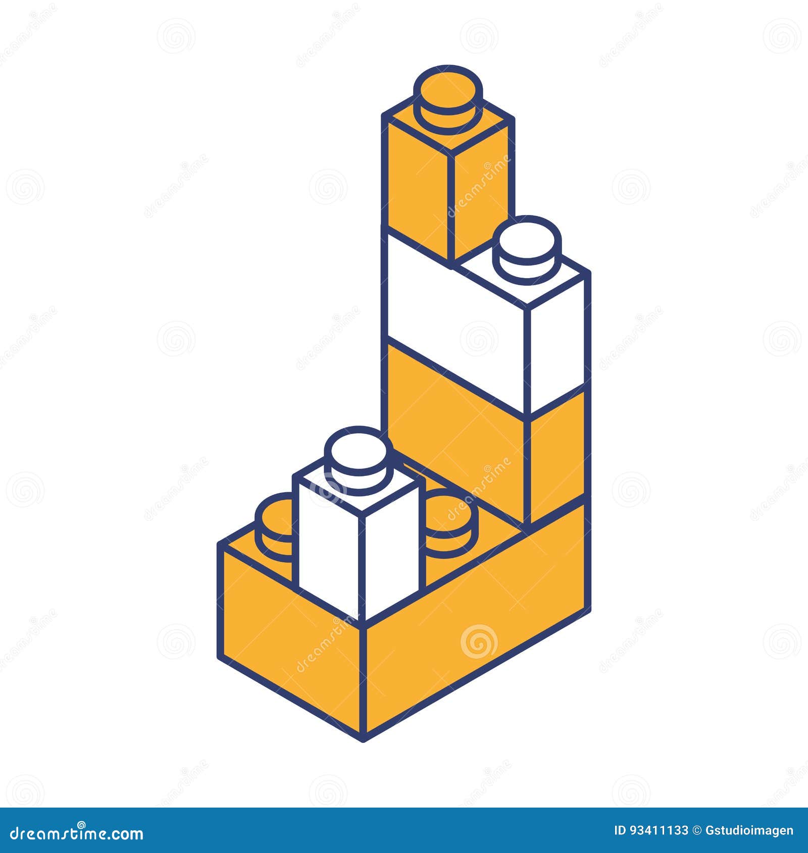 Toy building block bricks stock vector. Illustration of building - 93411133