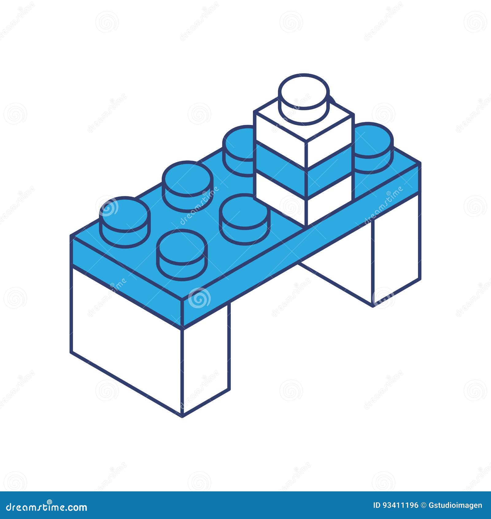 Toy building block bricks stock vector. Illustration of blue - 93411196