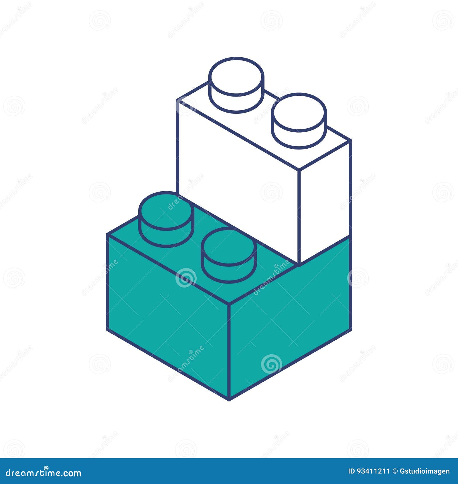 Toy building block bricks stock vector. Illustration of constructor ...