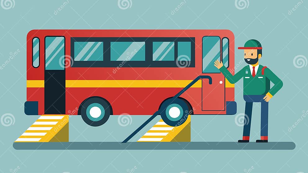 With a Toy Bus Model the Driver Demonstrates How To Safely Enter and ...