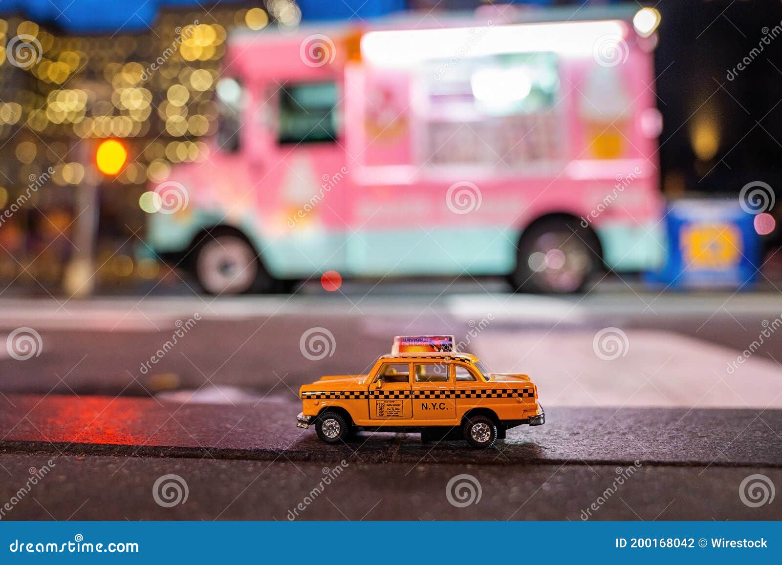 Toy Cab on the Streets of New York Stock Photo - Image of yellow, york ...