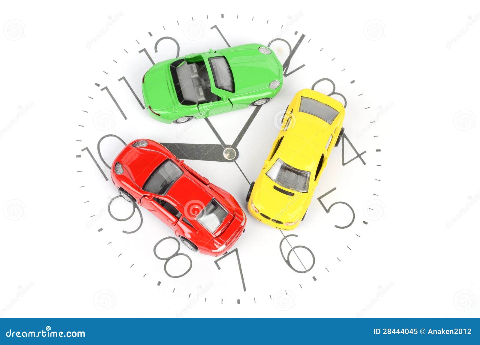 Toy car on clock face stock image. Image of office, outline - 28444045