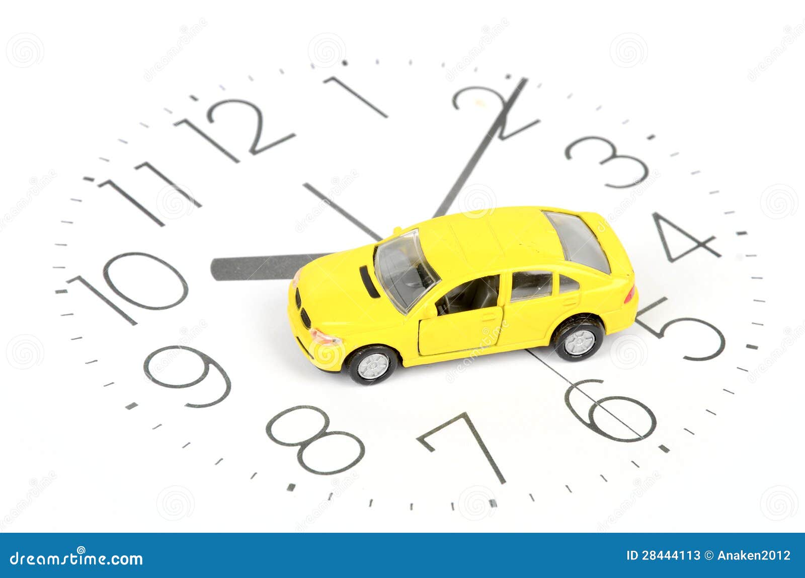 Toy car on clock face stock image. Image of measurement - 28444113