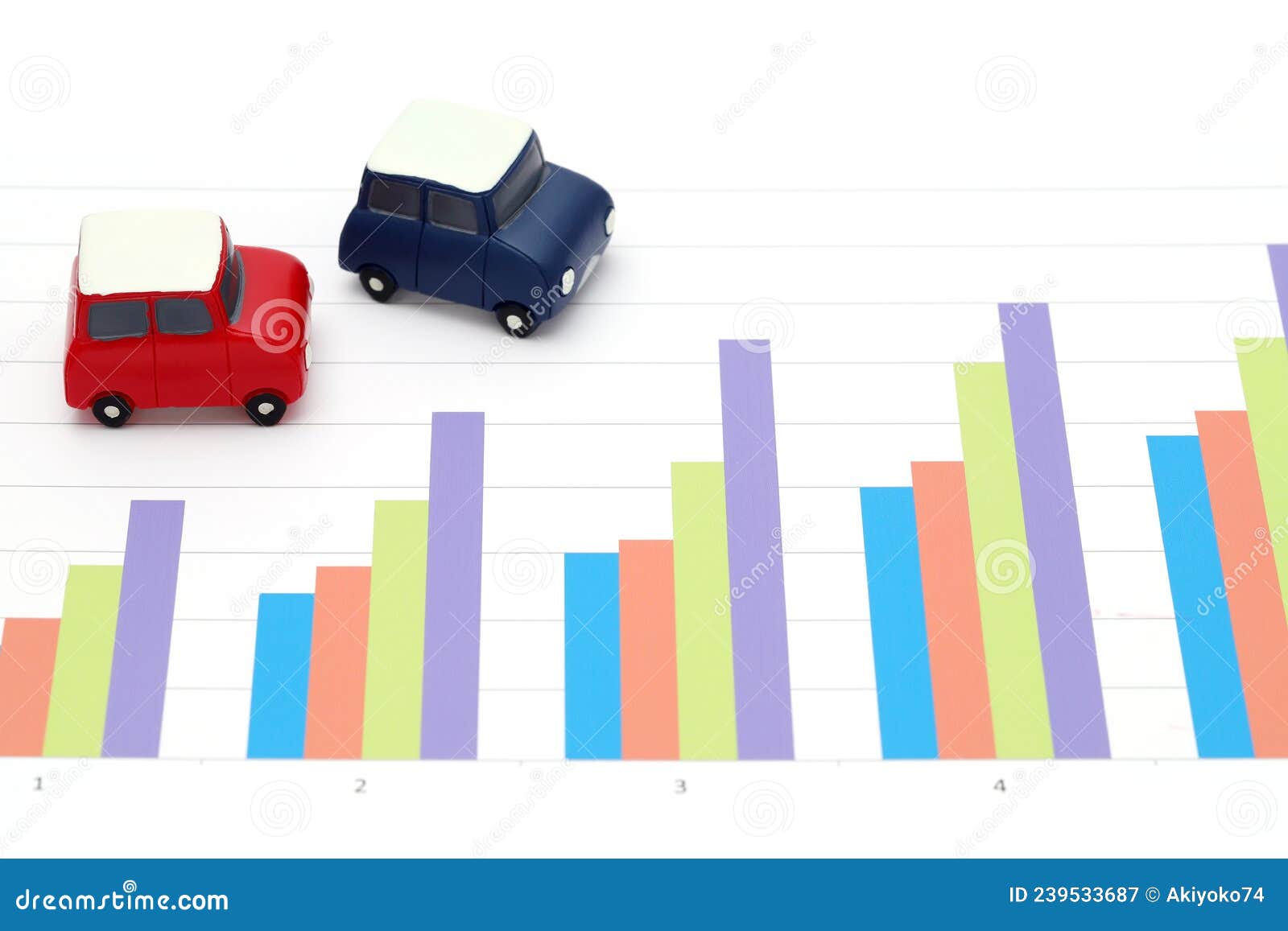 Toy Car and Graph Printed Documents Stock Image - Image of management ...
