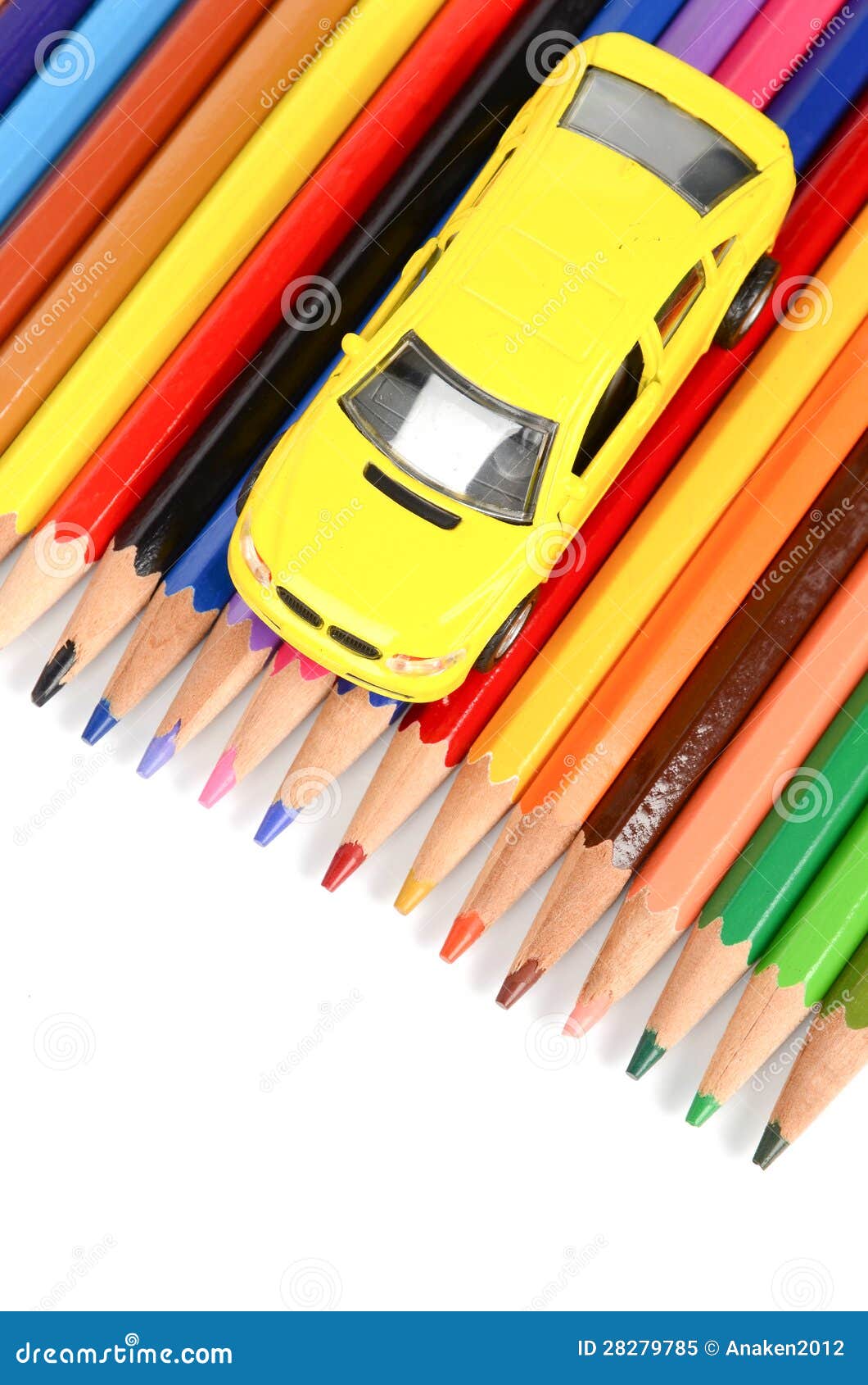 Toy car and color pencil stock image. Image of help, background - 28279785