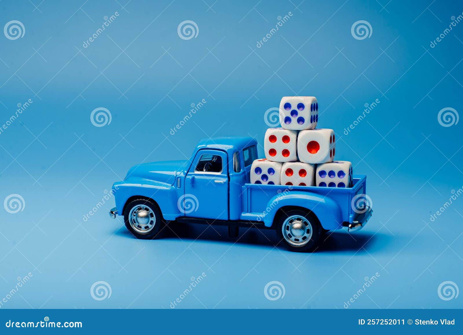 Toy Car with Dice on the Pickup Stock Image - Image of auto, decoration ...