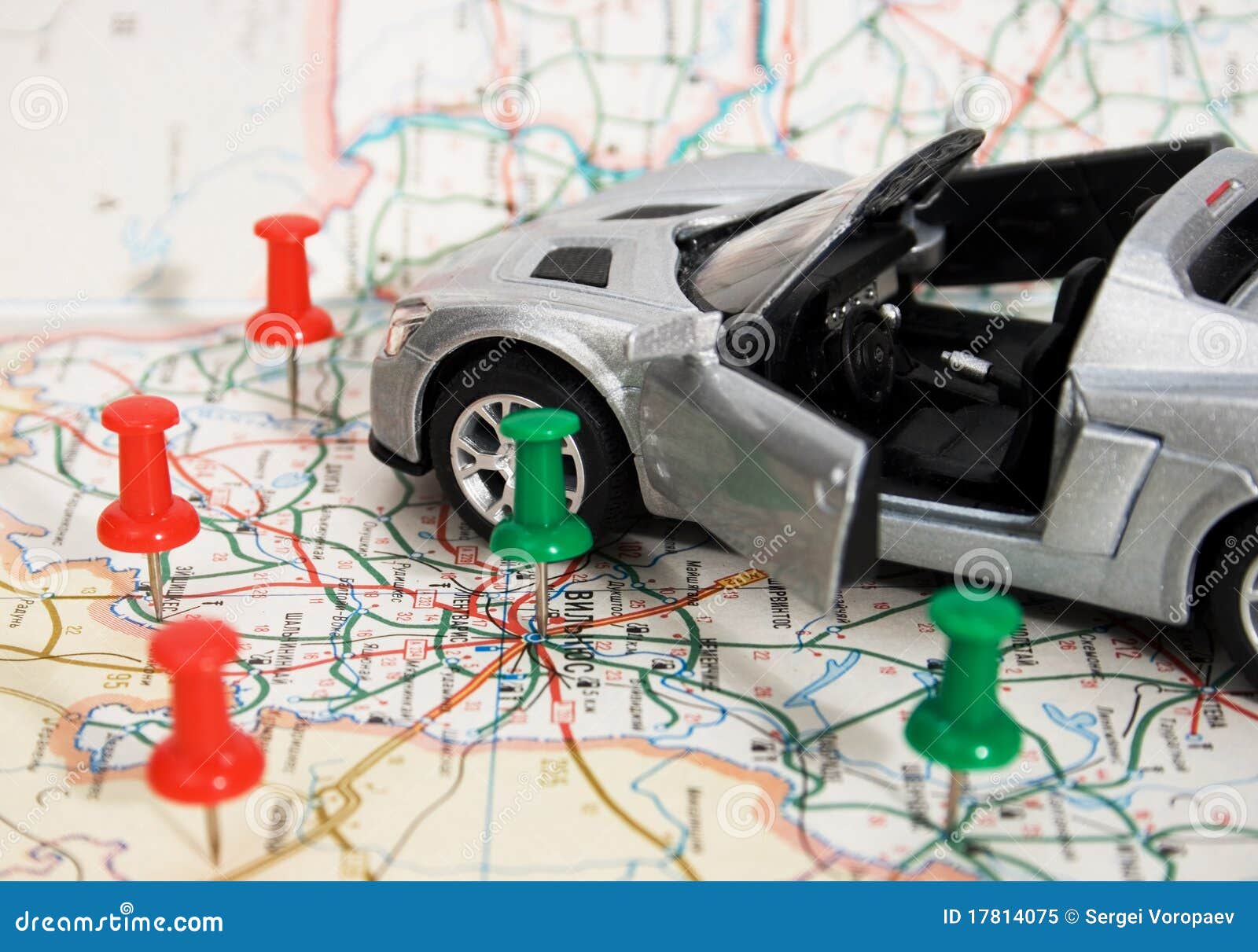 Toy Car on a Geographical Atlas Stock Image - Image of america, time ...