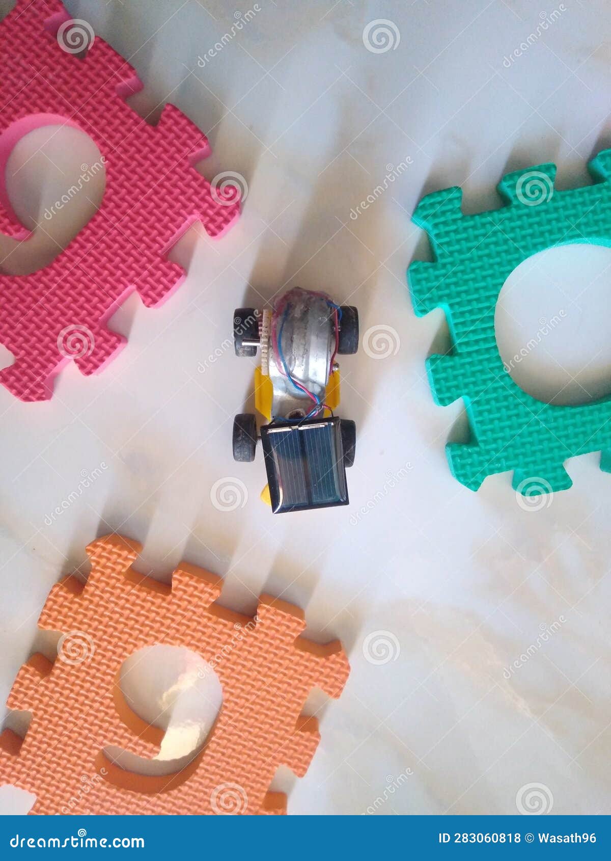 Toy Car with Mini Solar Panel Stock Photo - Image of modern, damaged ...