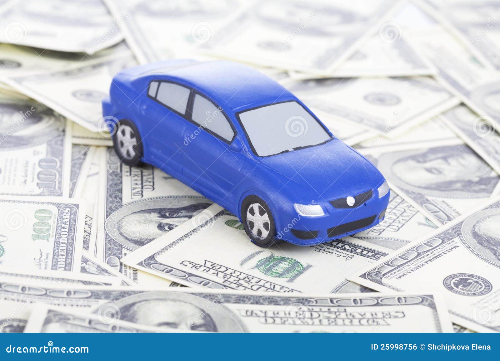 Toy car on money stock photo. Image of dollars, purchase - 25998756