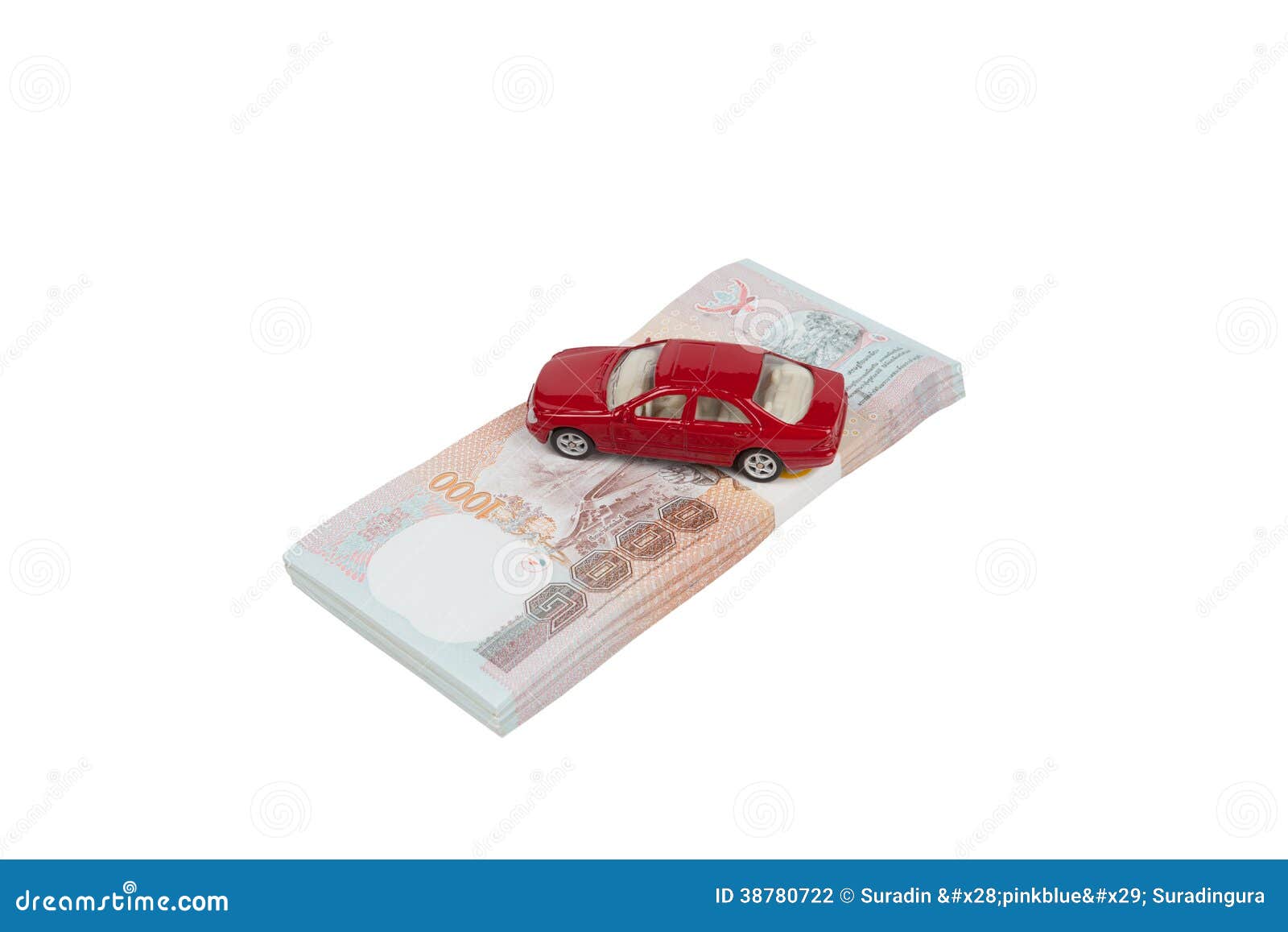 Toy car on money stock photo. Image of leasing, single - 38780722