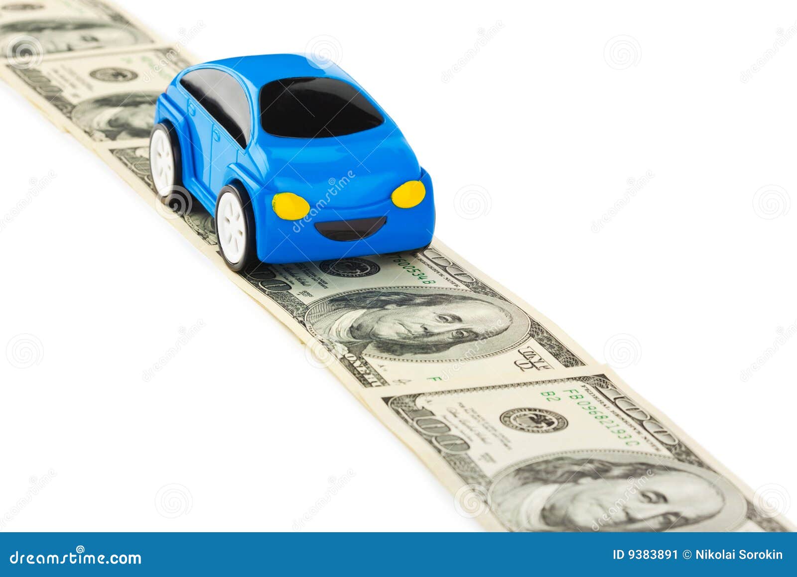 Toy car on money road stock image. Image of auto, idea - 9383891