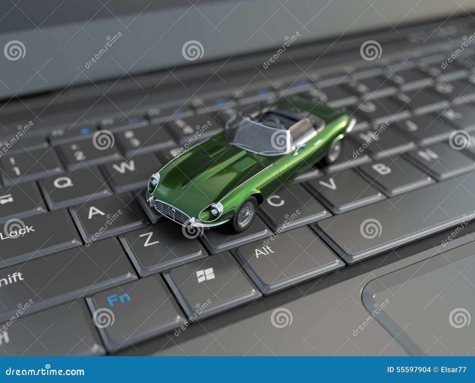Toy Car Over Laptop Keyboard Editorial Stock Image - Image of headlight ...