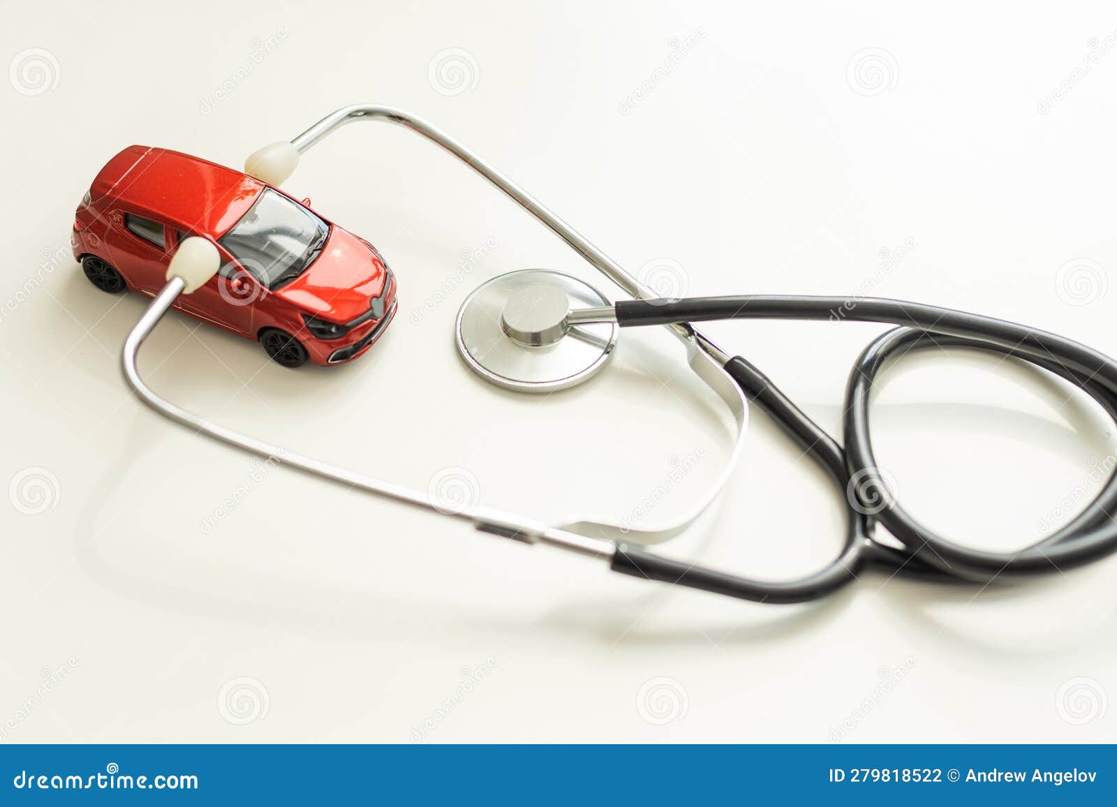 Toy Car and Stethoscope on White Background Stock Photo - Image of blue ...
