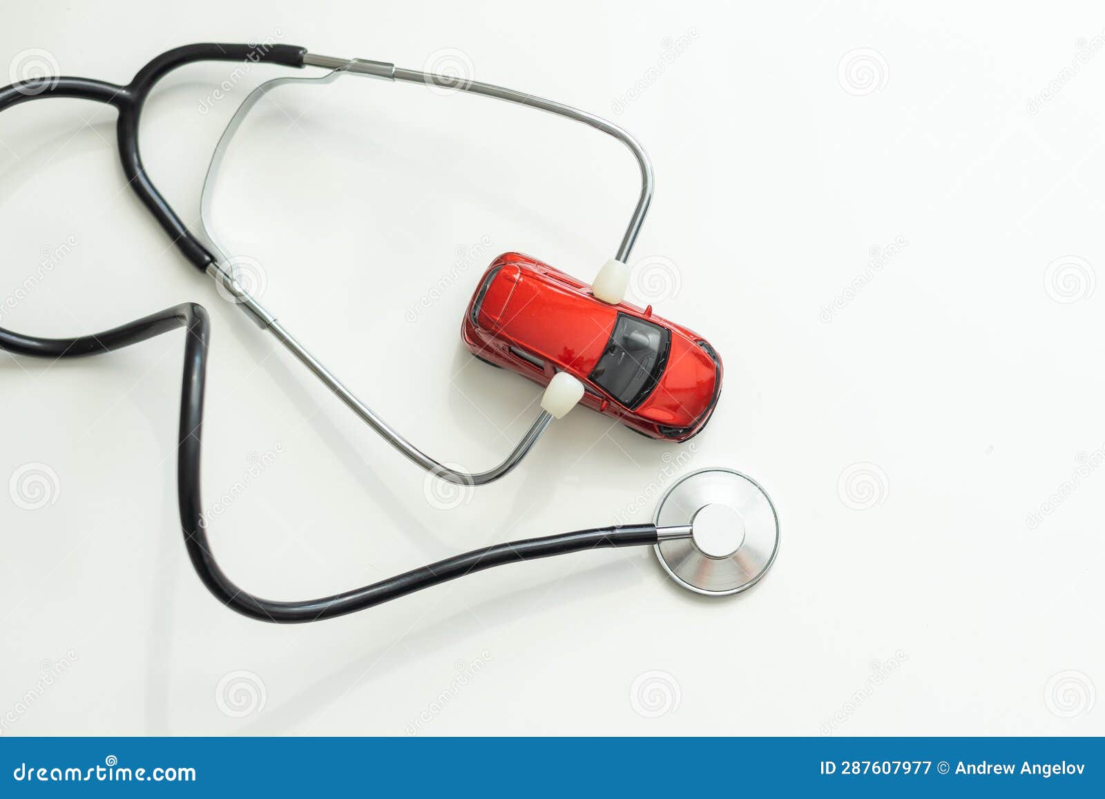 Toy Car and Stethoscope on White Background Stock Image - Image of ...