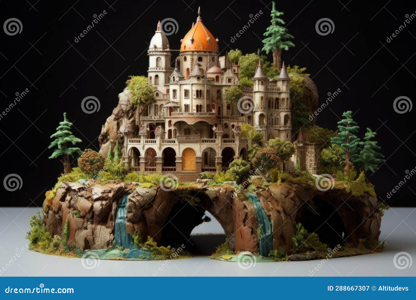 Toy Castle in a Miniature Landscape Setting Stock Image - Image of ...