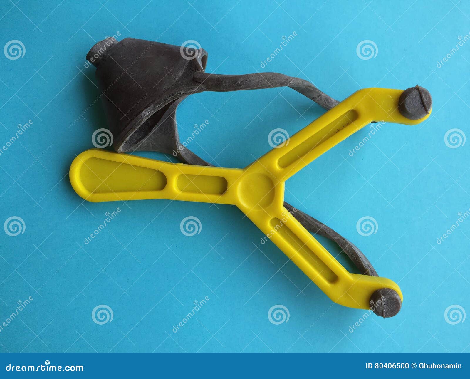 Toy Catapult on Blue Background Stock Photo - Image of yellow ...