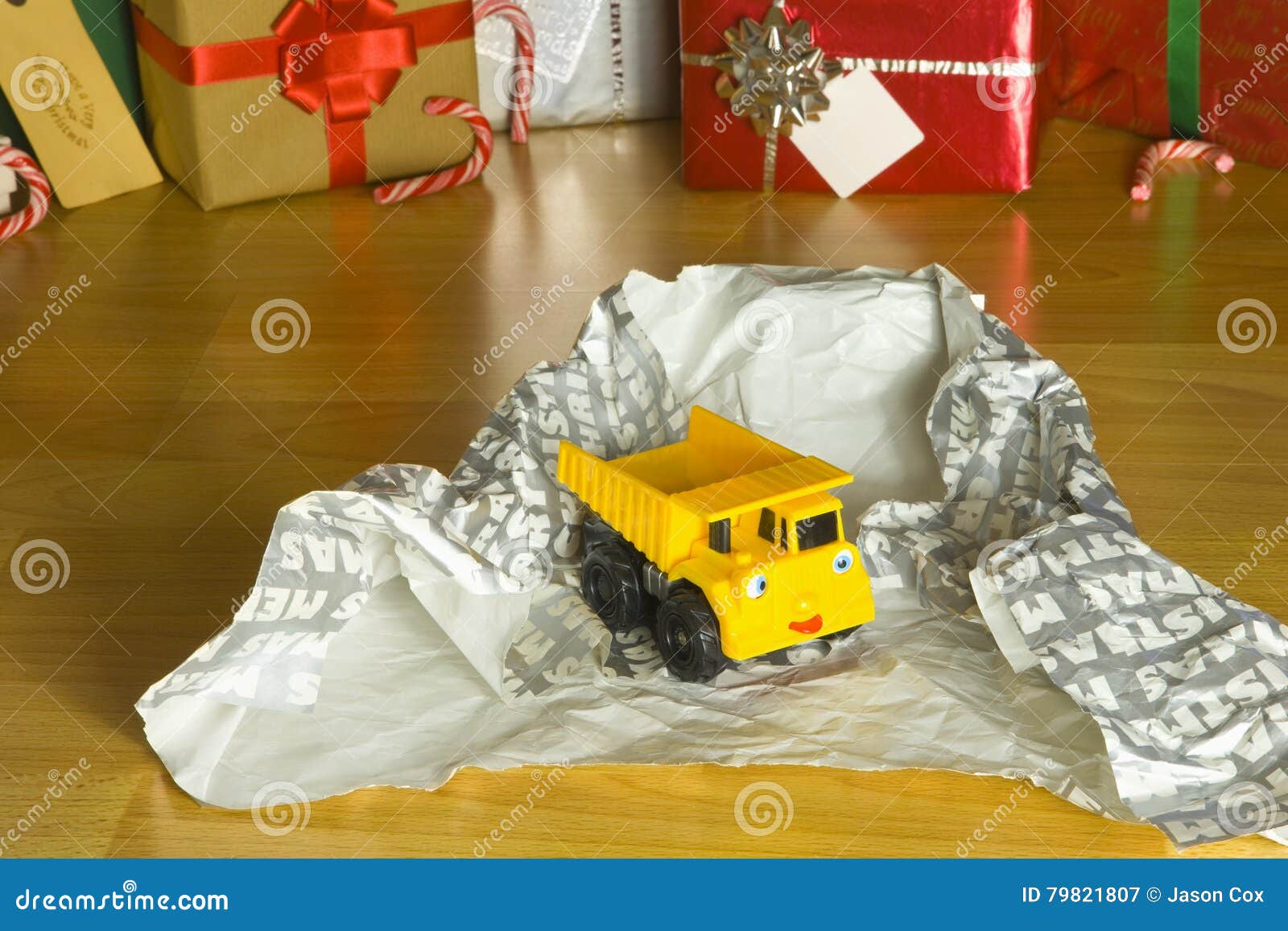 Toy Christmas Present Unwrapped Stock Image - Image of tradition ...