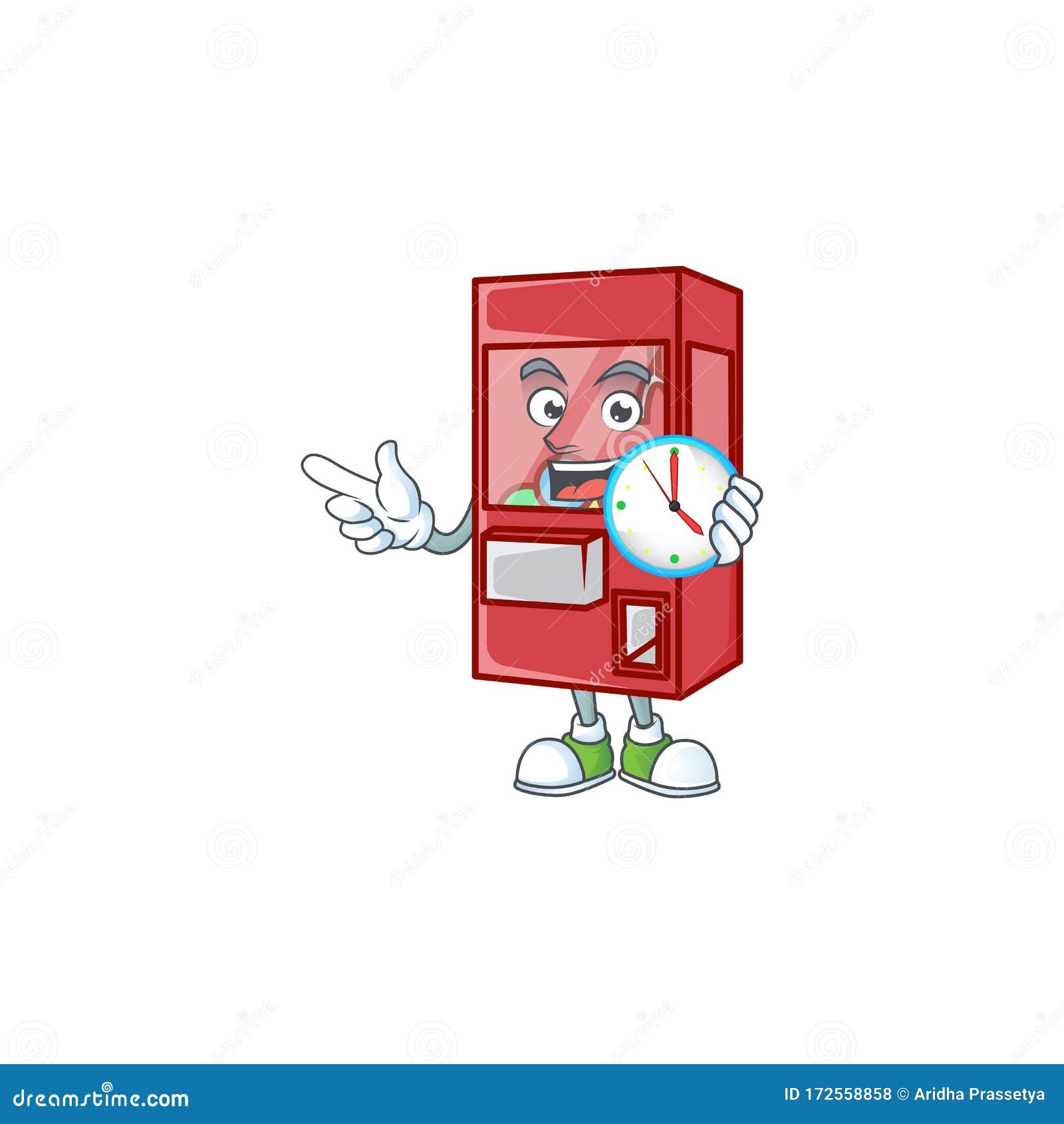 Toy Claw Machine Cartoon Character Style with a Clock Stock Vector ...