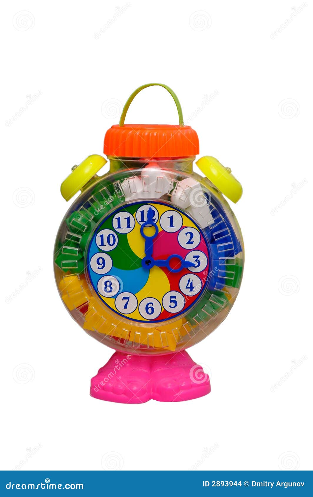 Toy clock stock photo. Image of time, isolated, plastic - 2893944