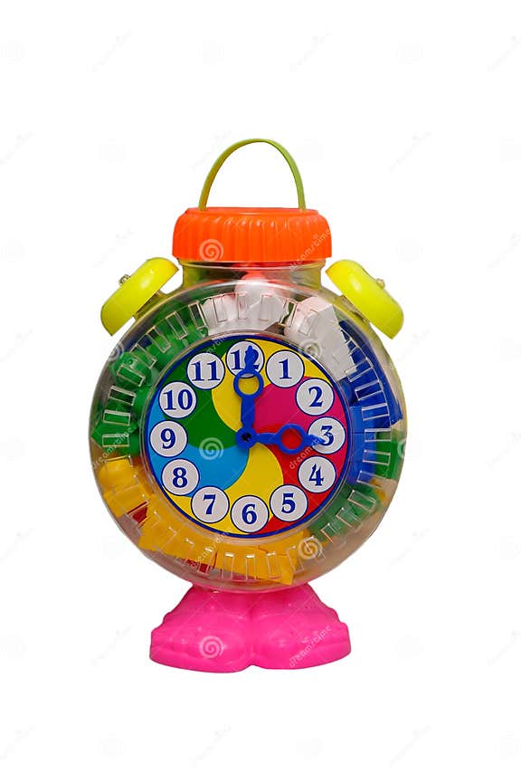 Toy clock stock photo. Image of time, isolated, plastic - 2893944