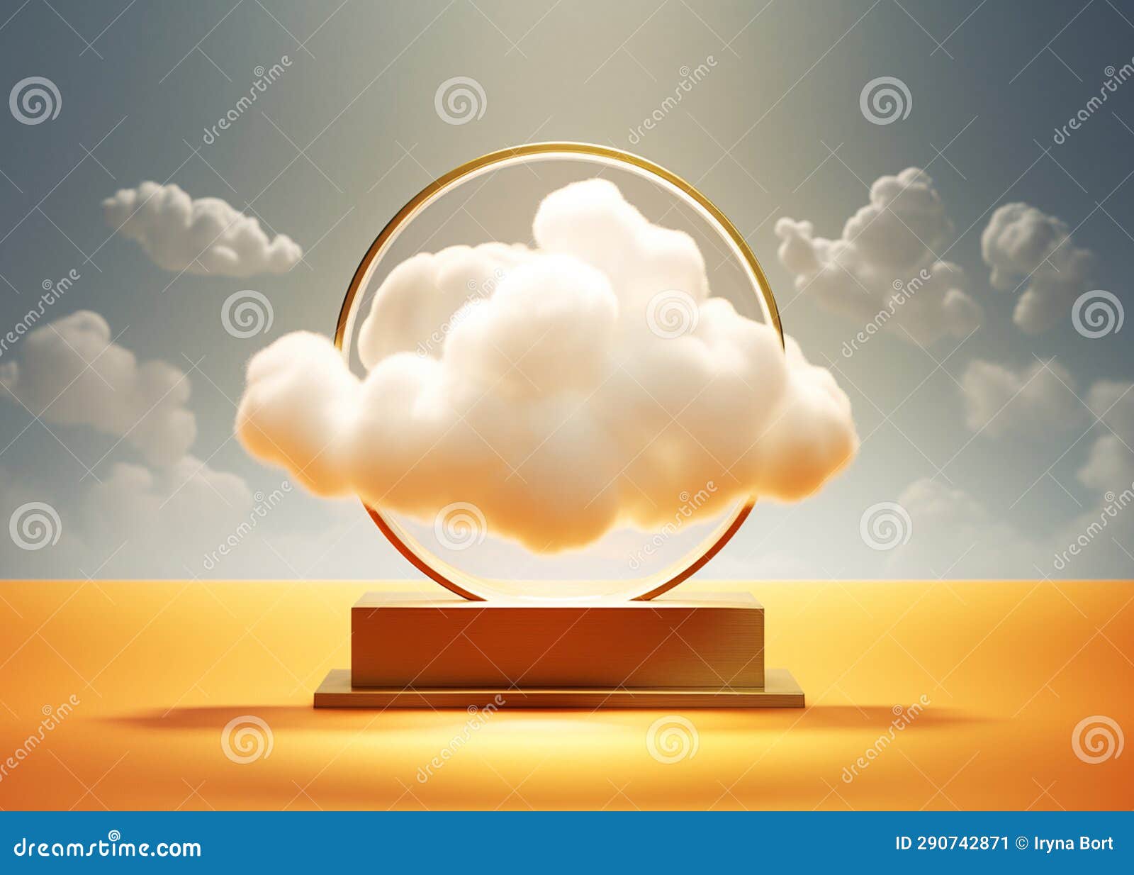 Toy Cloud Shaped Award with Clouds. Winning Reward Stock Illustration ...