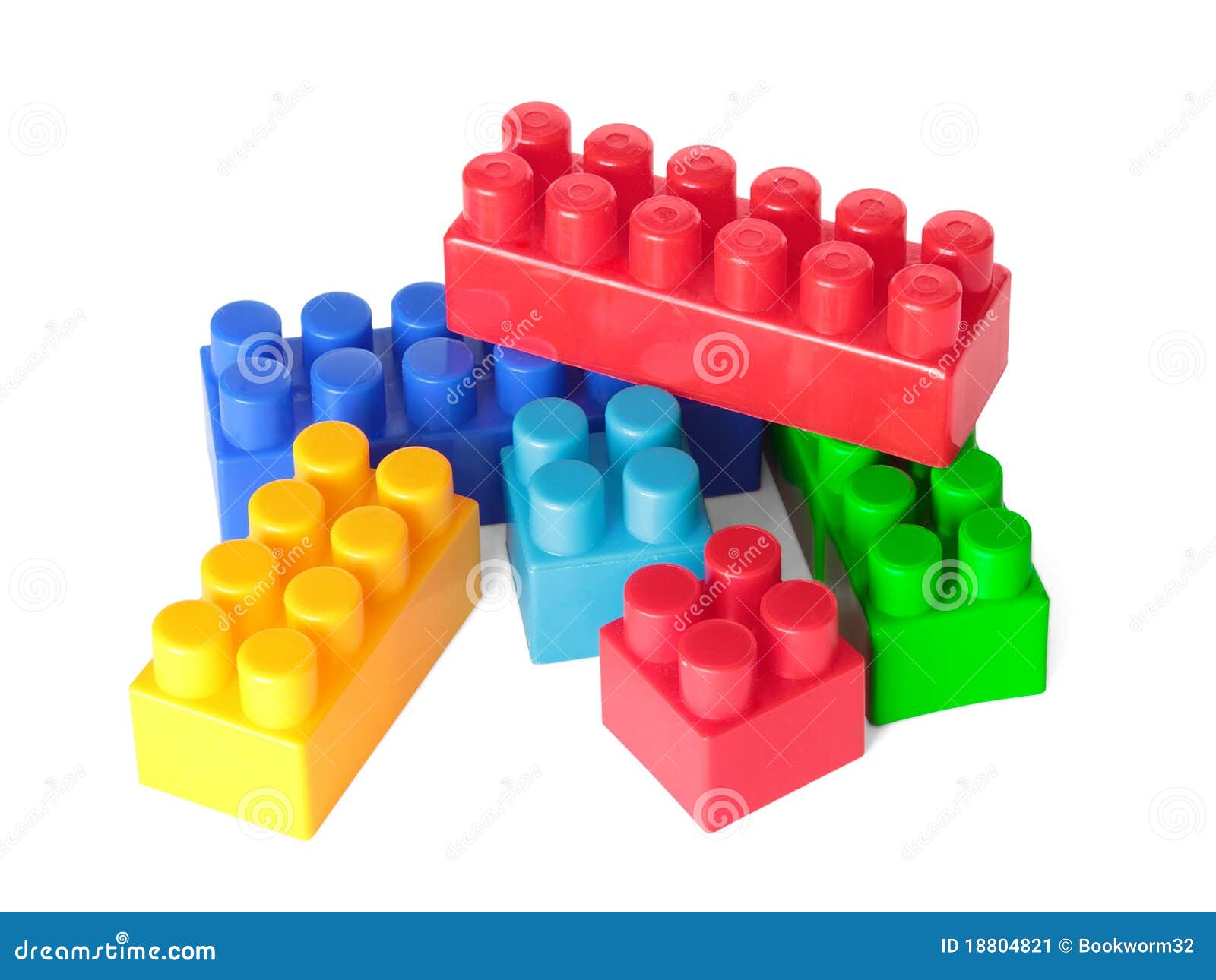Toy Color Bricks on White Background Stock Image - Image of building ...