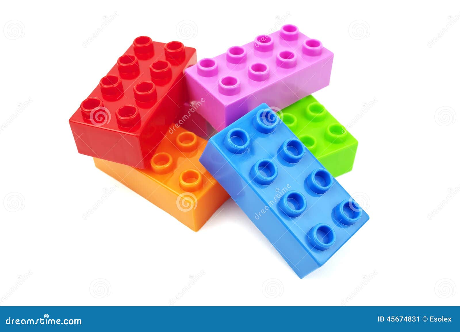 Toy Colorful Plastic Blocks Stock Image - Image of concept, learn: 45674831