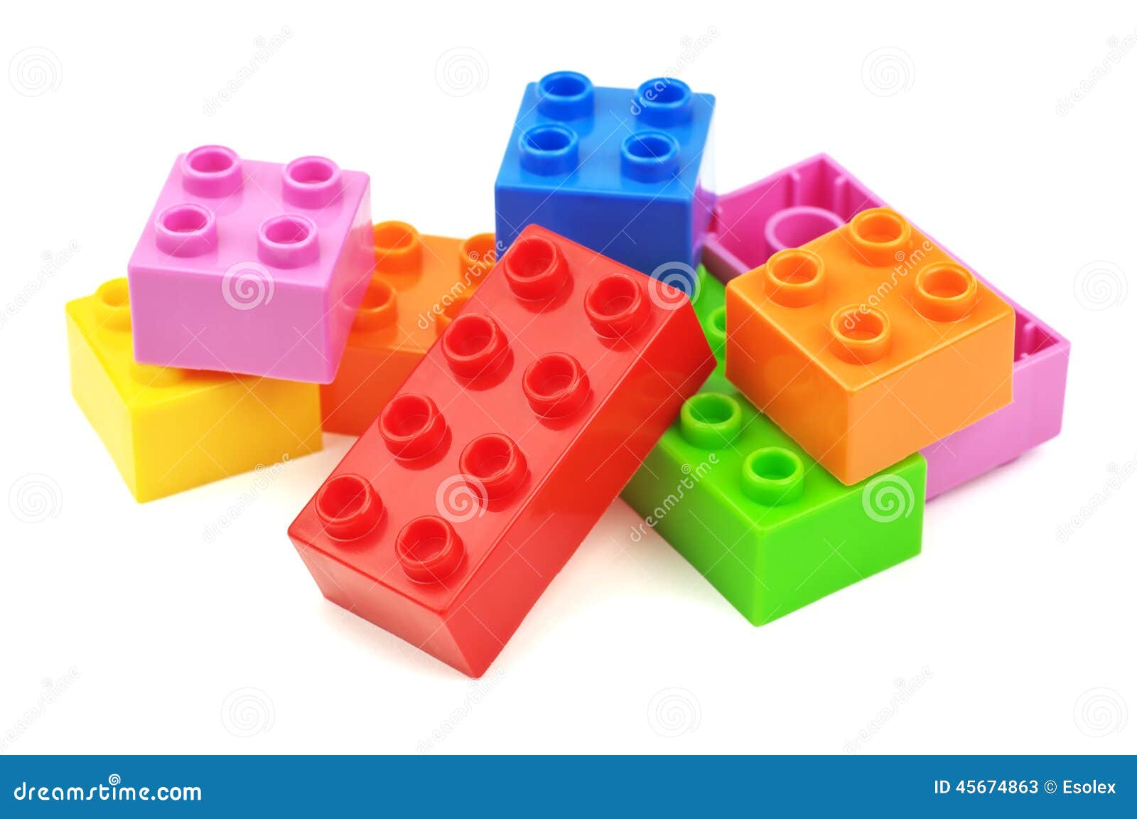 Toy Colorful Plastic Blocks Stock Image - Image of concept, learn: 45674863