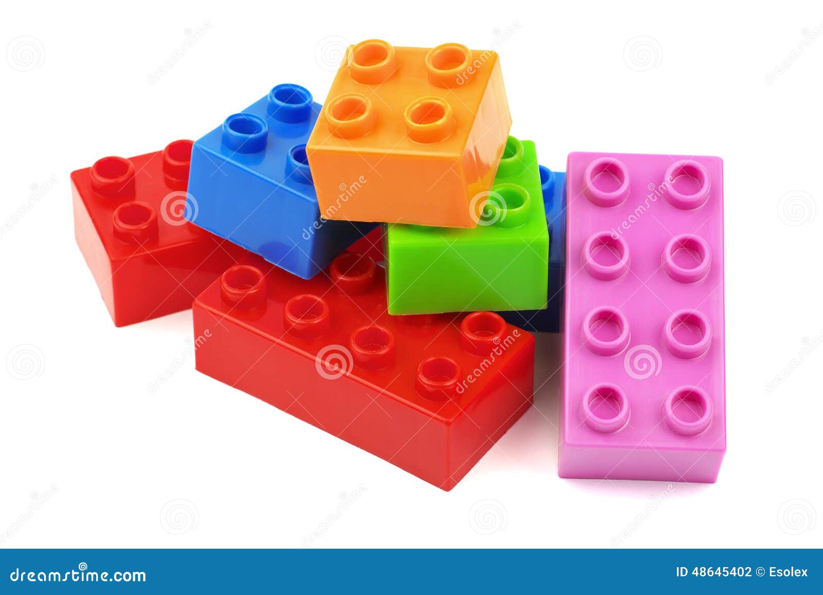 Toy Colorful Plastic Blocks Stock Photo - Image of element, education ...