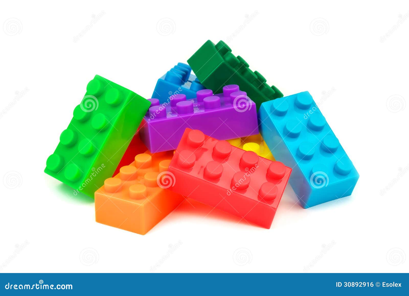 Toy Colorful Plastic Blocks Stock Photo - Image of brick, object: 30892916