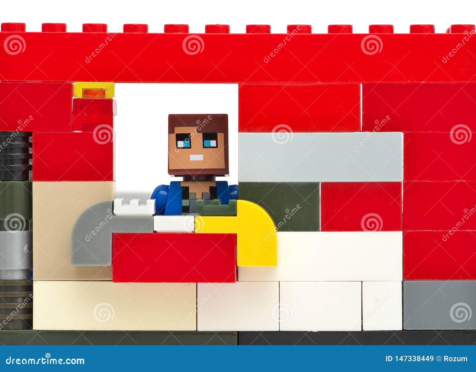 Toy Construction and Man in Window Stock Image - Image of blocks ...