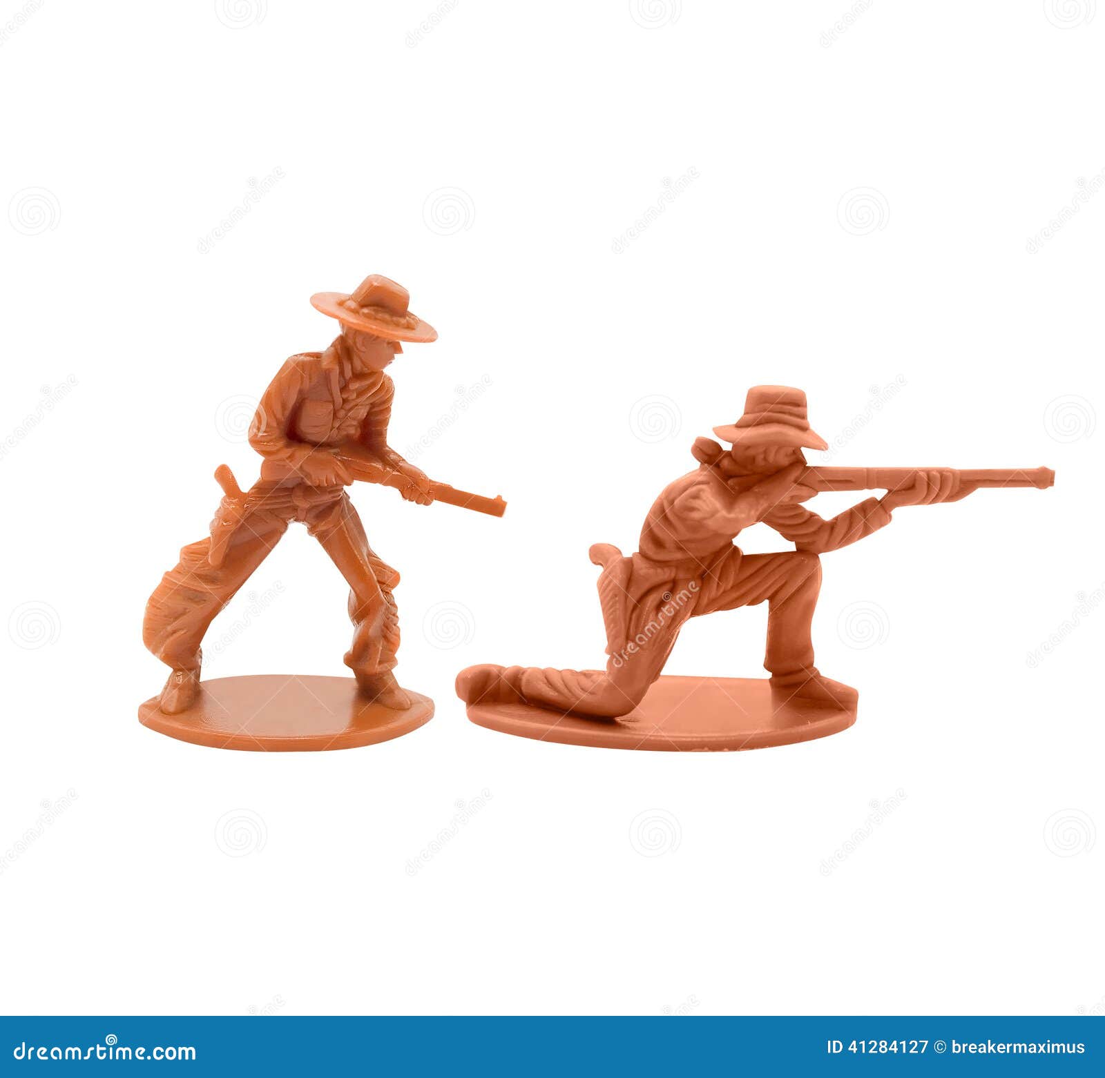 Toy Cowboys Isolated on White Background. Stock Image - Image of ...