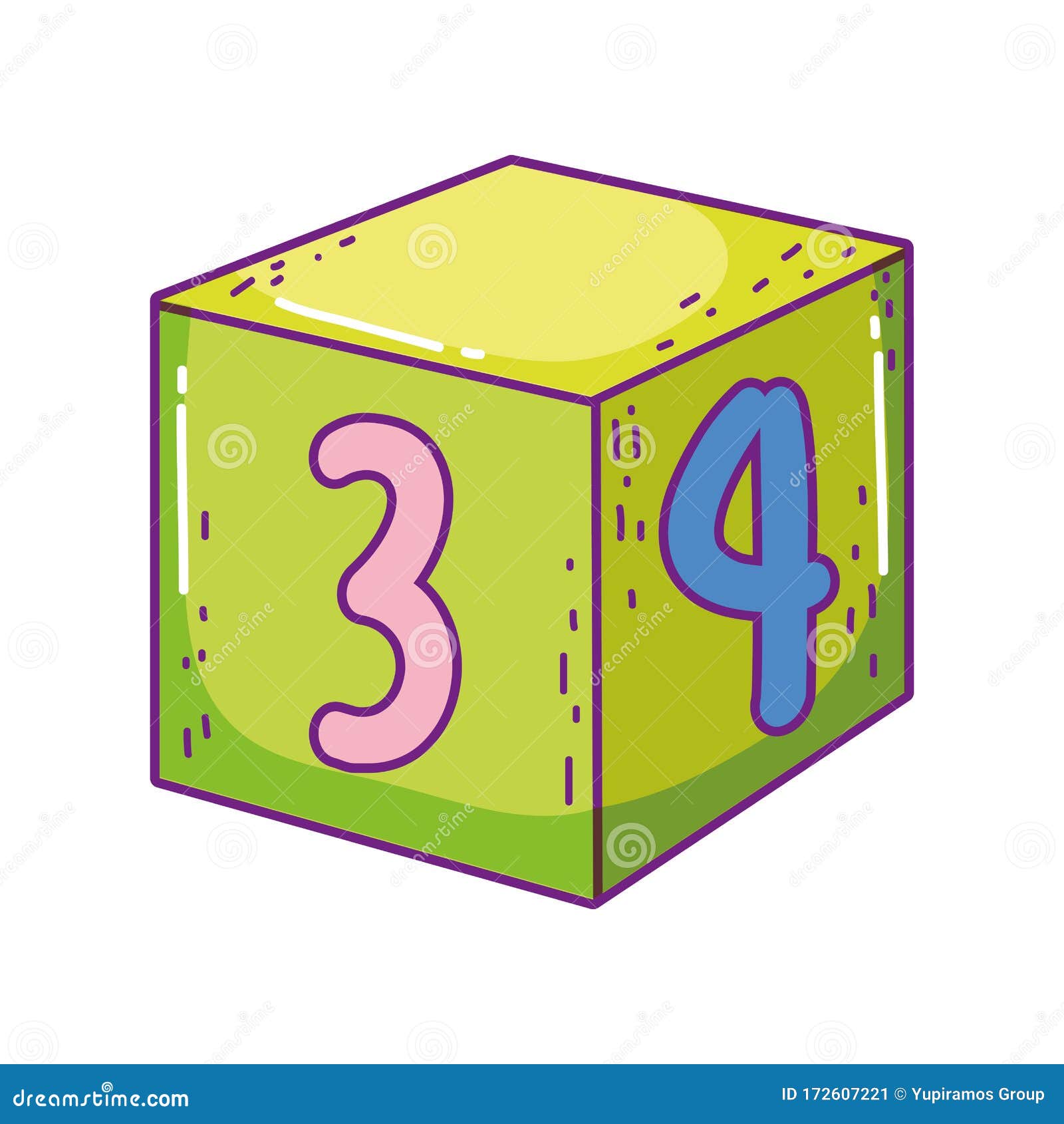 Toy Cube Number Block Learn Icon Stock Vector - Illustration of number ...