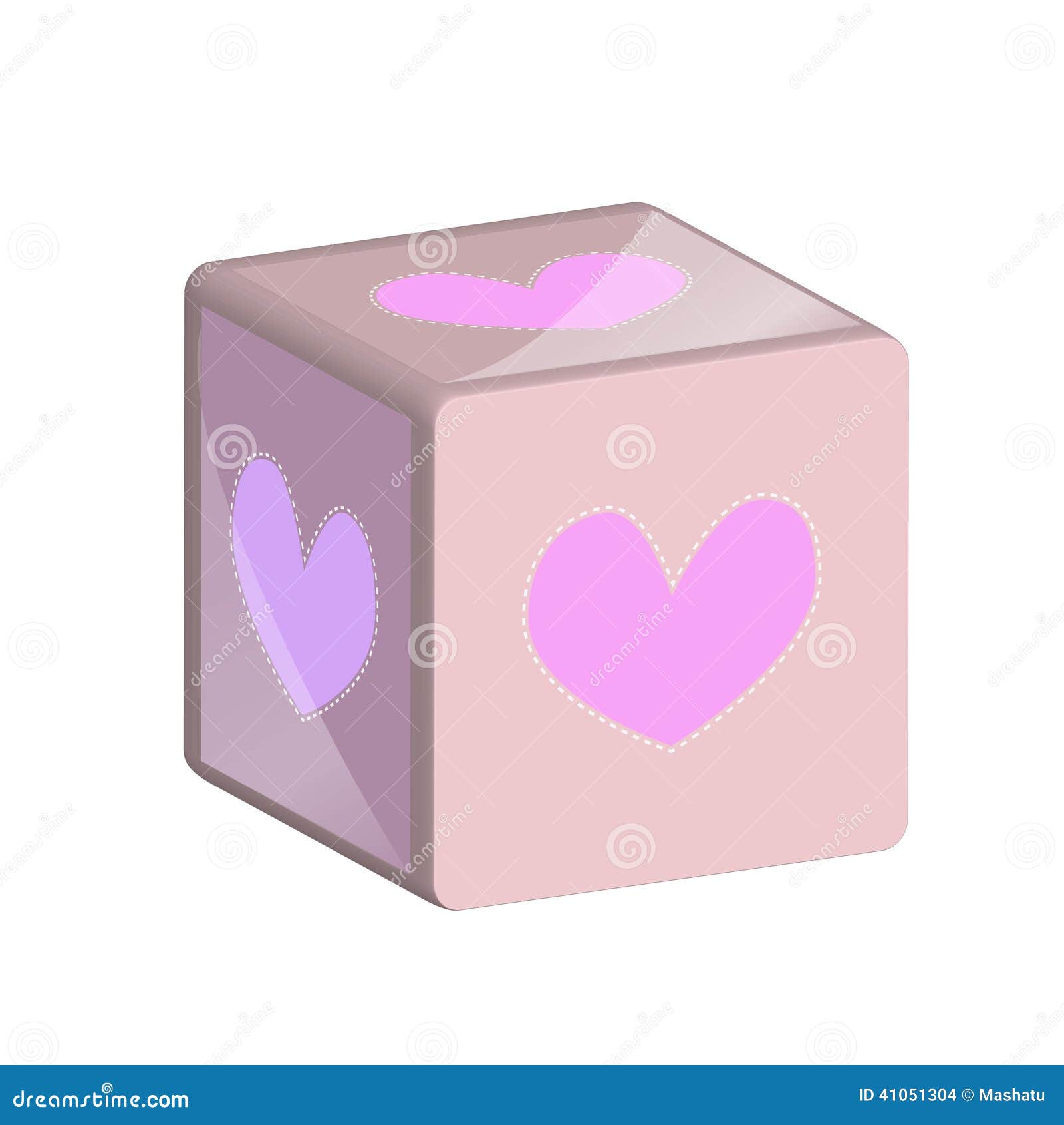 Toy Cube Plastic with Heart Stock Vector - Illustration of objects ...
