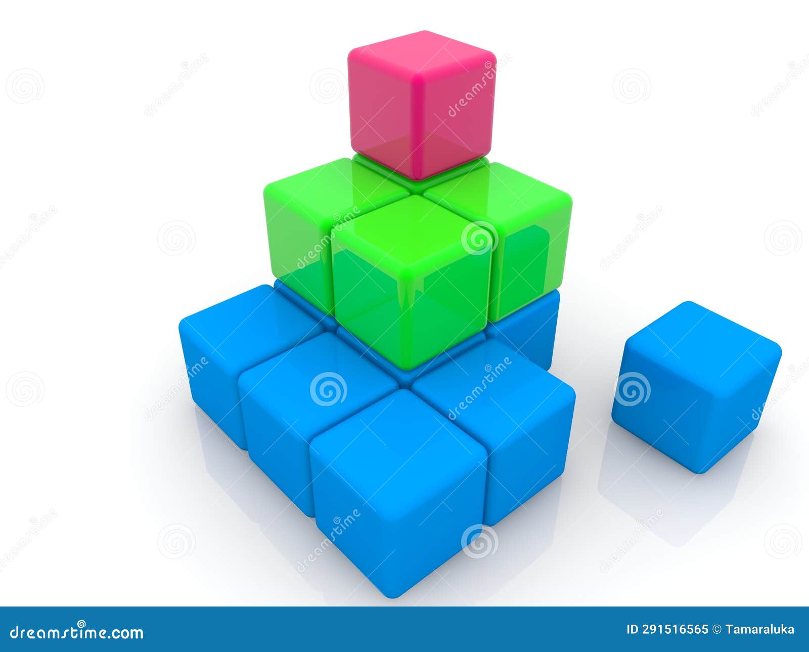 A Toy Cube Pyramid with an Unstable Base Stock Illustration ...