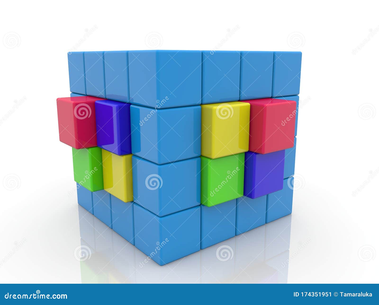Toy Cubes Stacked in the Shape of a Cube Stock Illustration ...