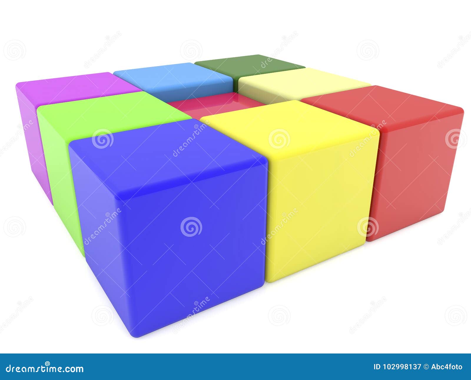 Toy Cubes Stacked in Square Stock Illustration - Illustration of bright ...