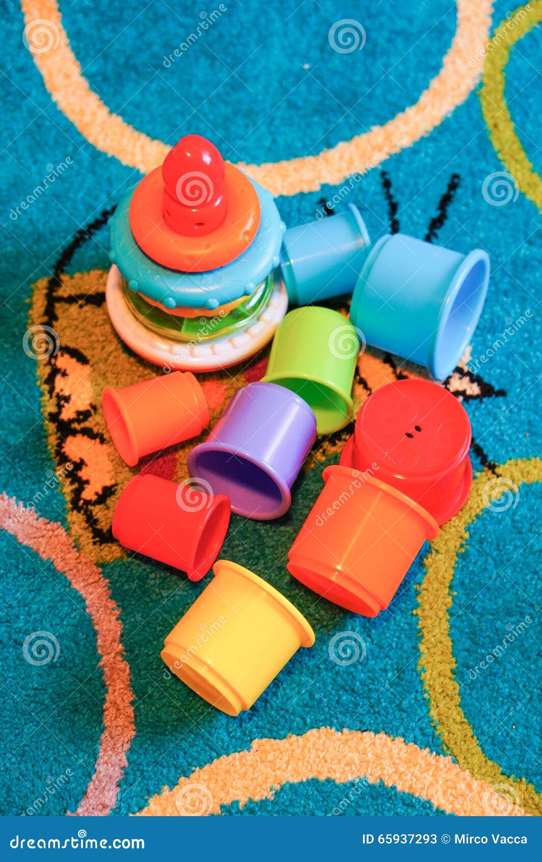Toy cups stock image. Image of plastic, toys, colorful - 65937293