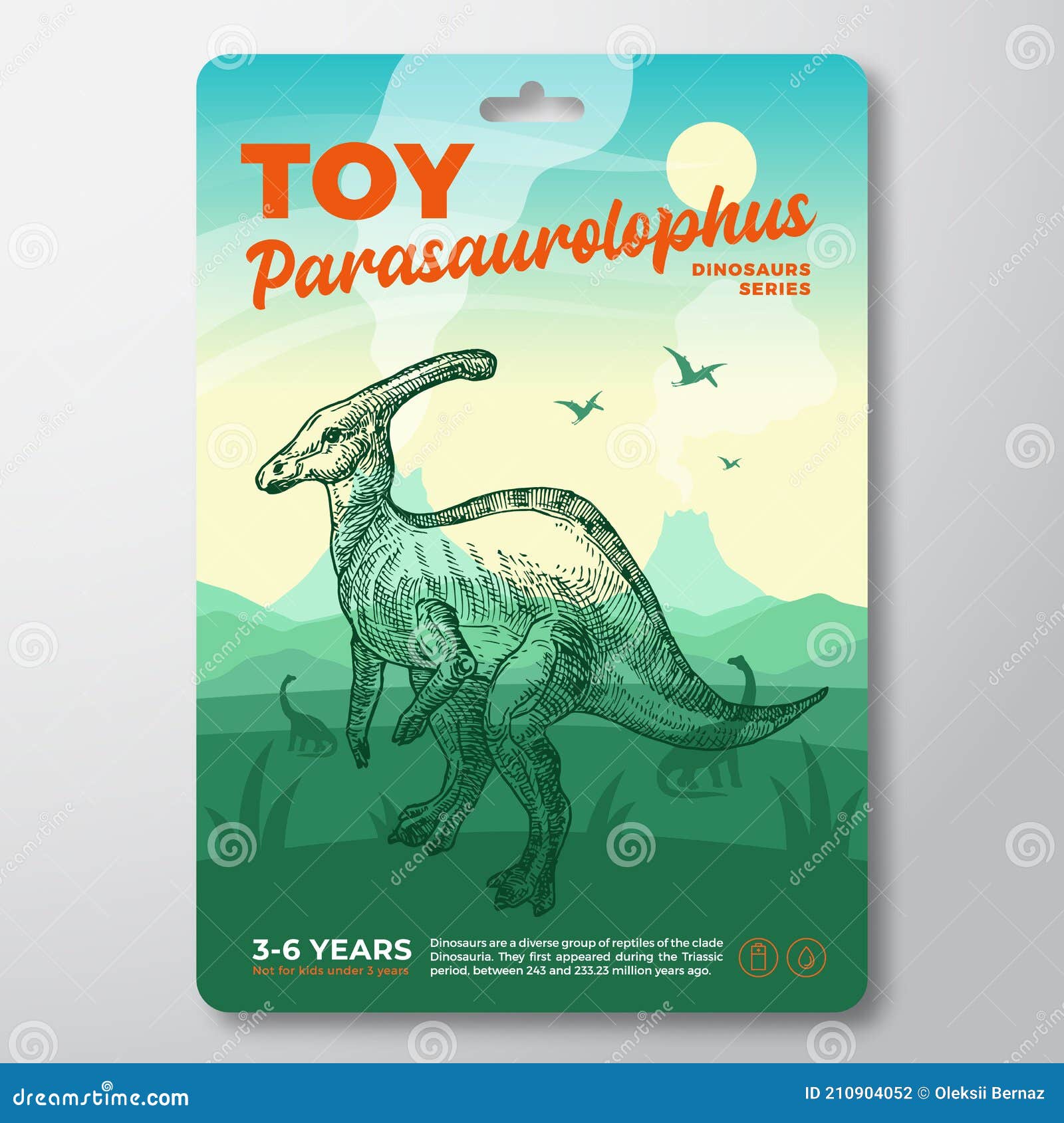 Toy Dinosaur Label Template. Abstract Vector Packaging Design Layout ...