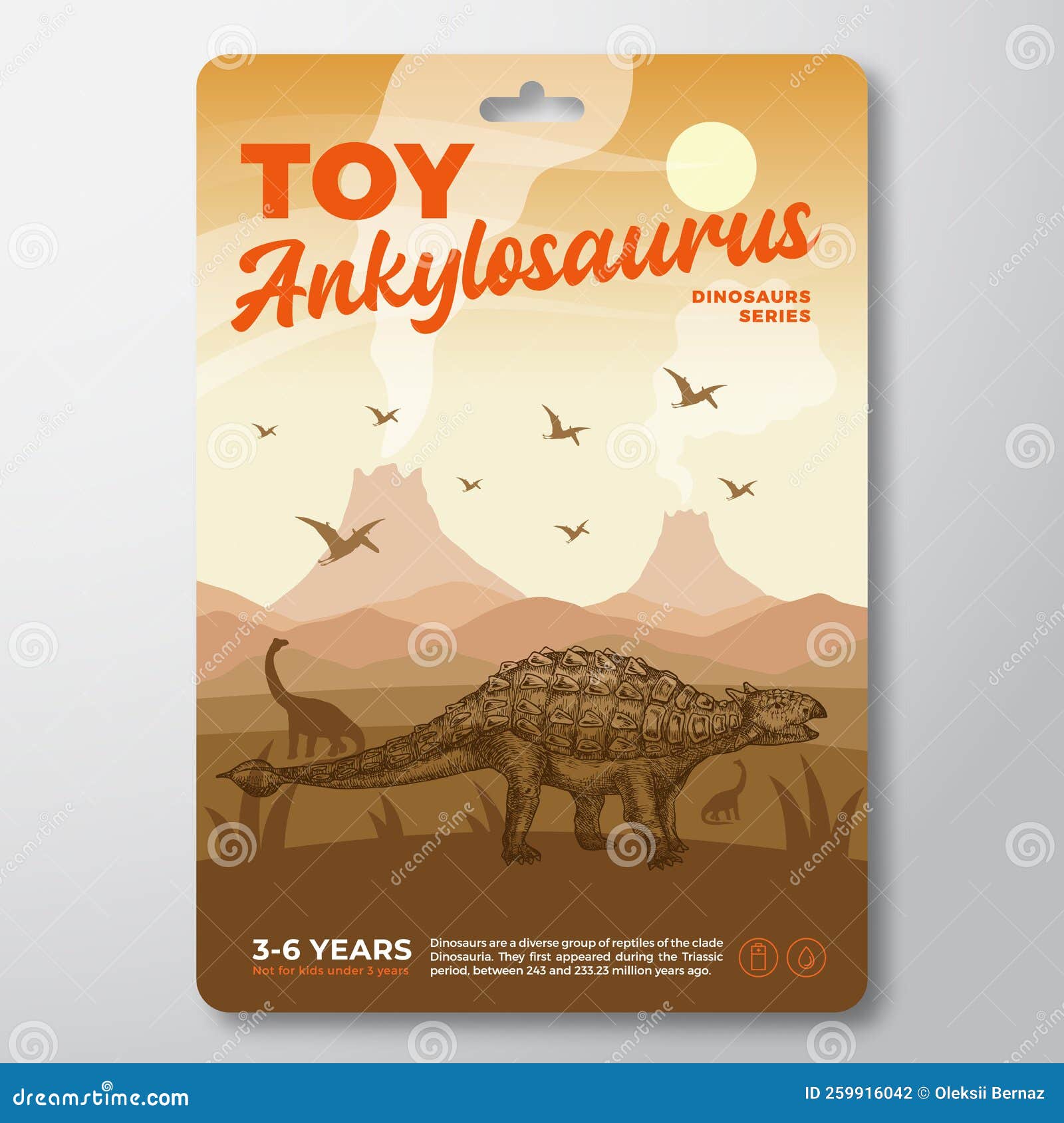 Toy Dinosaur Label Template. Abstract Vector Packaging Design Layout ...