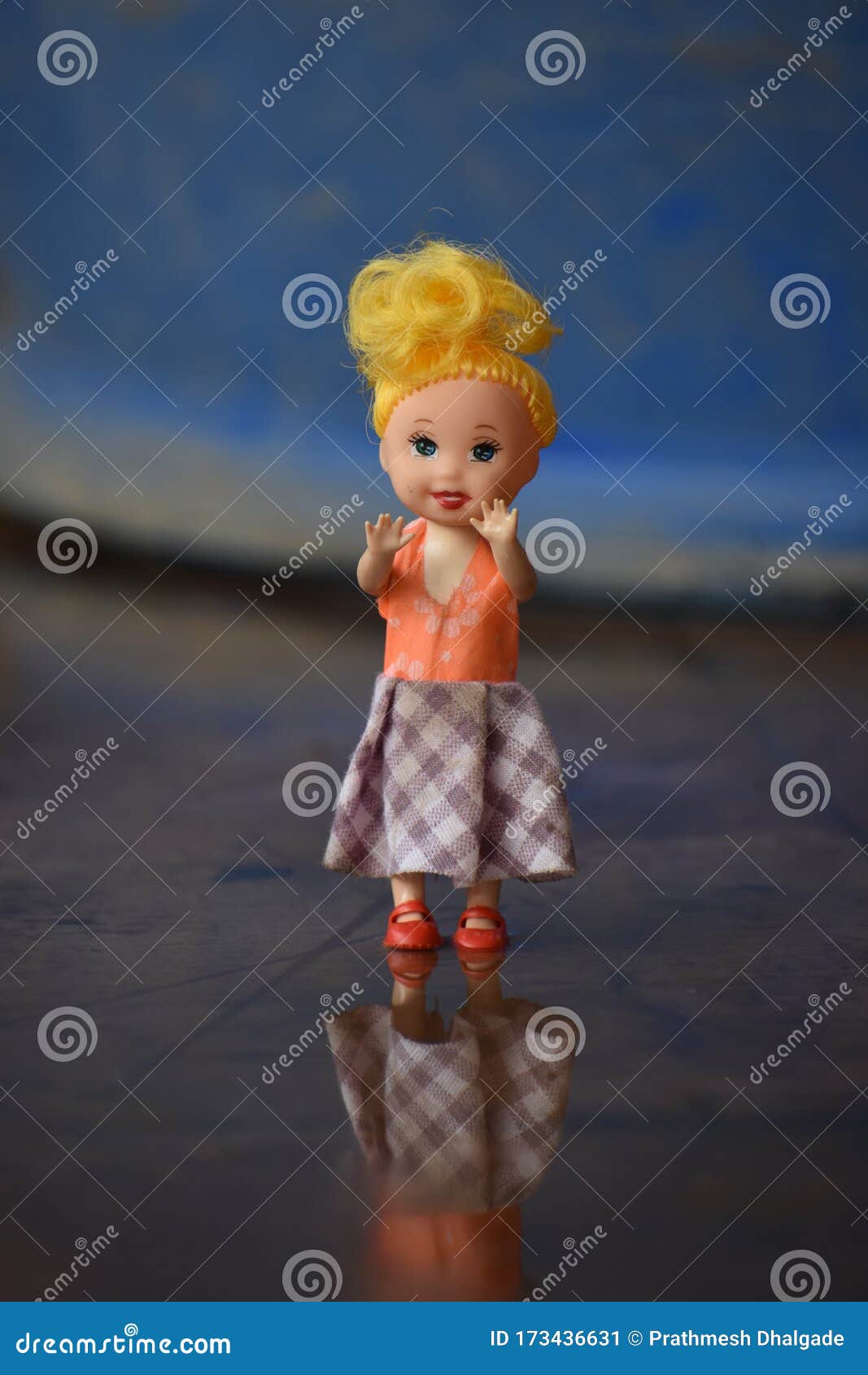 A Toy Doll with Its Reflection. Stock Image - Image of reflection ...