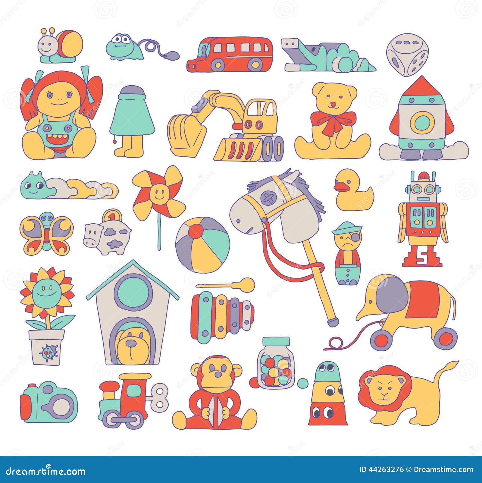 Toy Doodle Illustration stock illustration. Illustration of game - 44263276