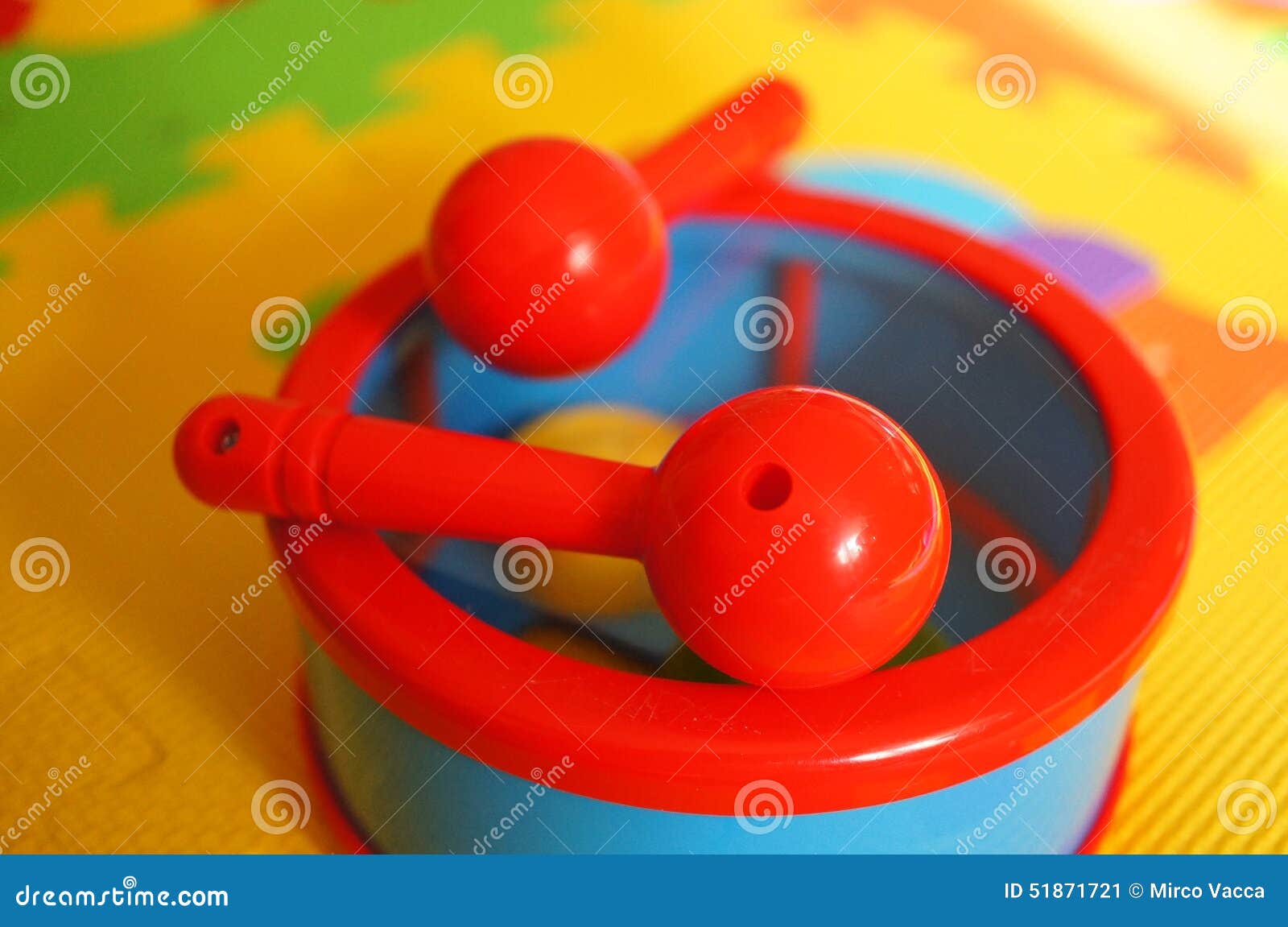 Toy drum stock image. Image of sticks, plastic, drum - 51871721