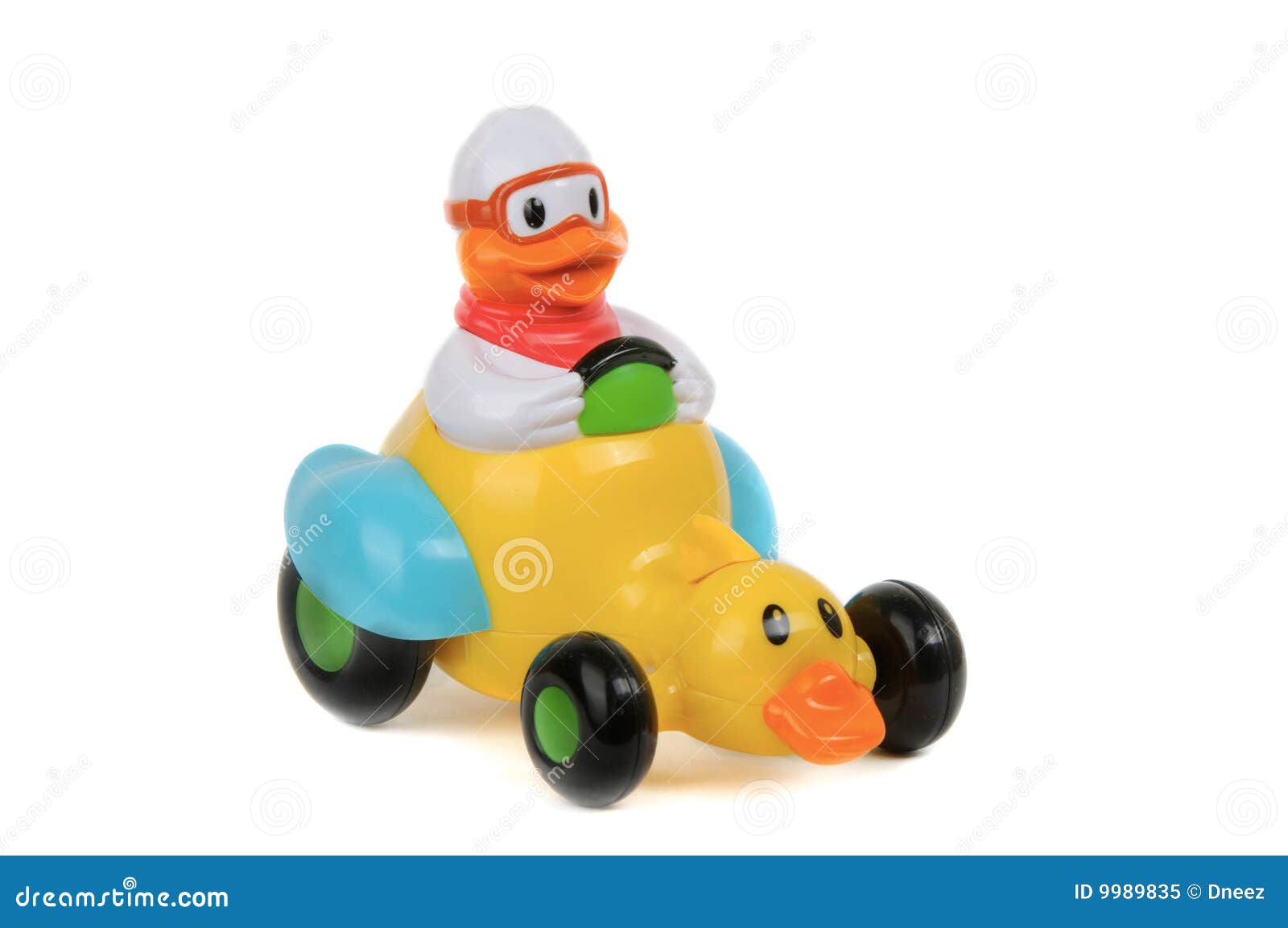 Toy Duck Driving Duck-car on White Background Stock Image - Image of ...