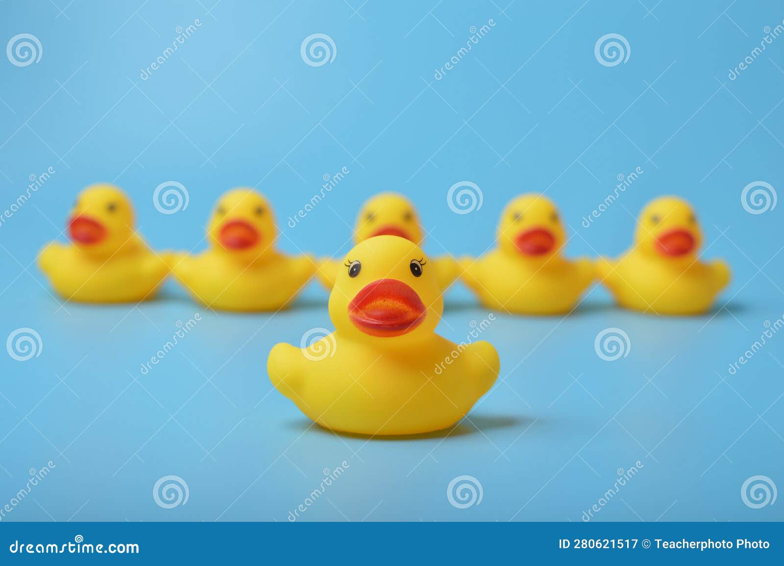 Toy Duck Leader and Office Workers Standing Together Stock Image ...