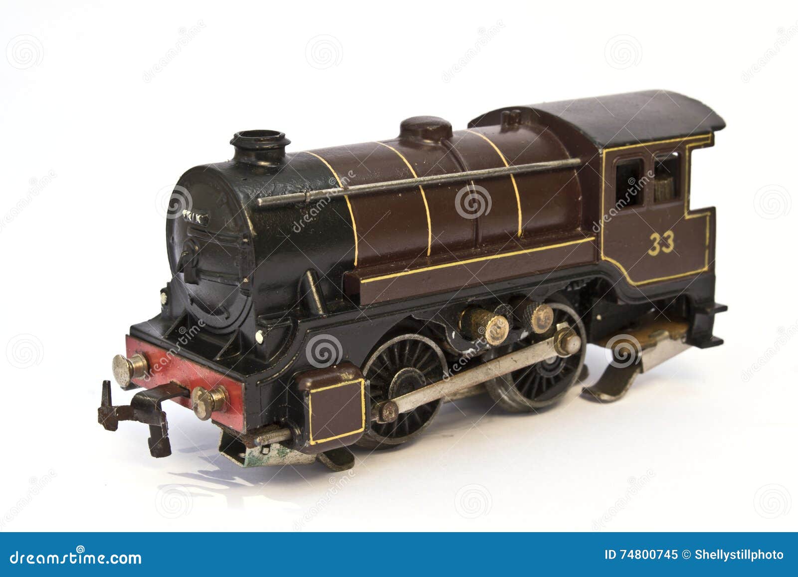 Toy Electric Model Train on White Background Stock Image - Image of ...
