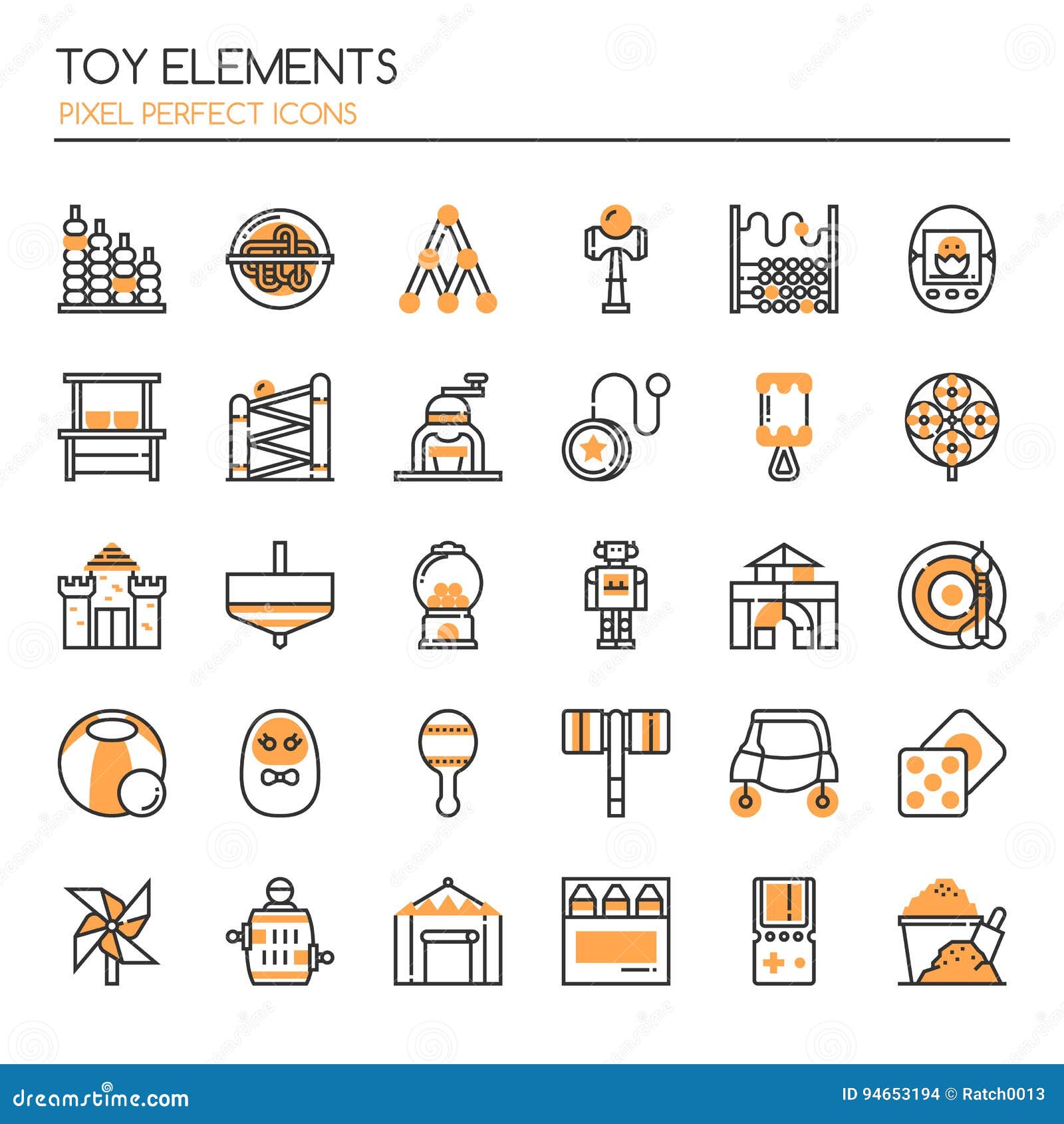 Toy Elements stock illustration. Illustration of flat - 94653194