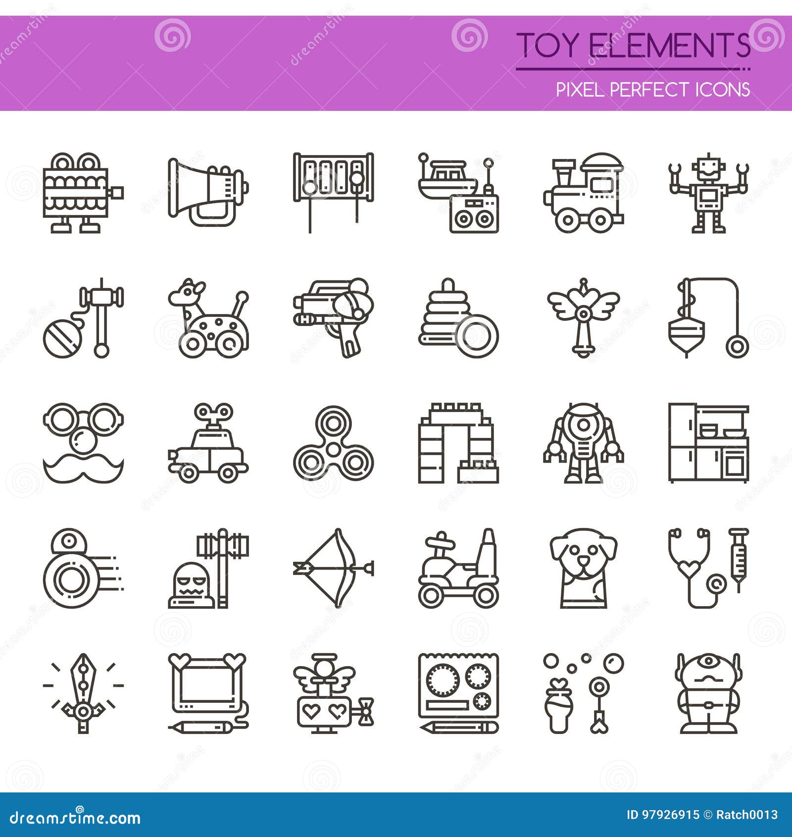 Toy Elements stock vector. Illustration of childhood - 97926915