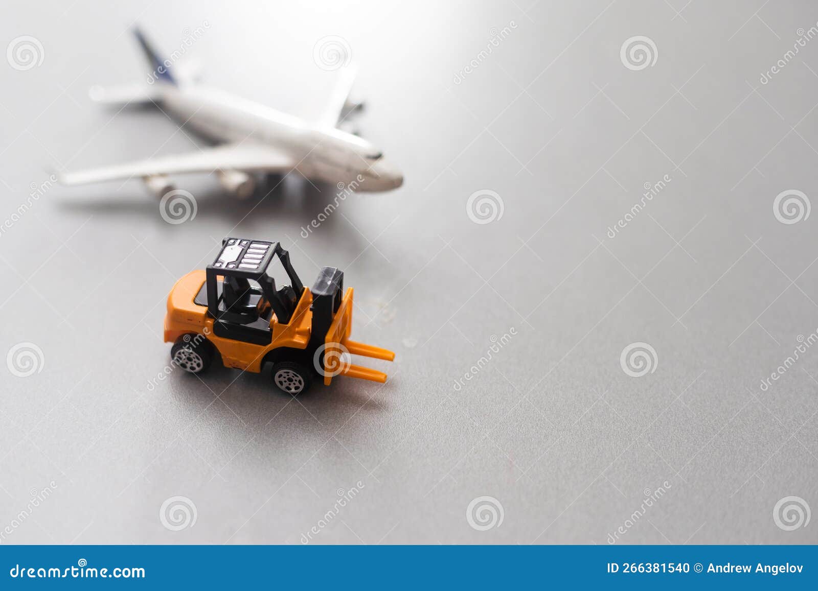 Toy Excavator and Plane. Industry Concept. Stock Photo - Image of ...